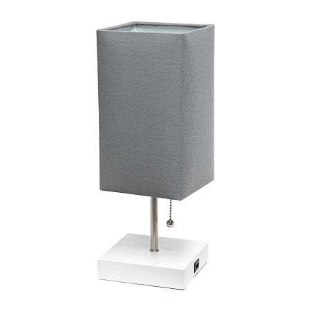 Click here for Simple Designs Petite White Stick Lamp w/USB Port... prices
