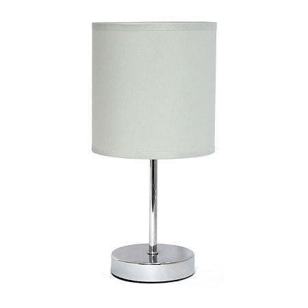 Click here for Simple Designs Chrome Mini Basic Table Lamp w/Fabr... prices