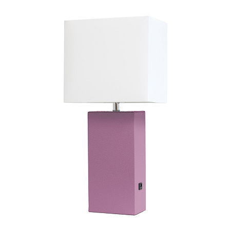 Click here for Modern Leather Table Lamp with USB  One Size  Purp... prices