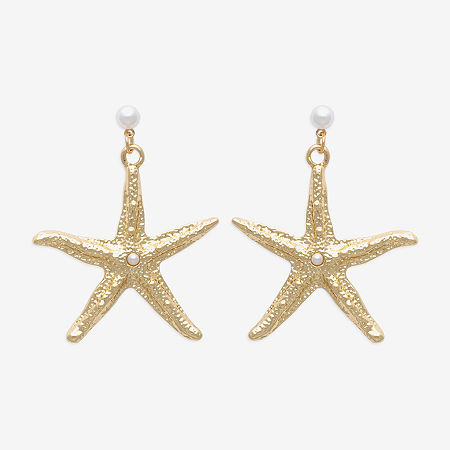 Click here for Bijoux Bar Gold Tone Starfish Womens Simulated Pea... prices