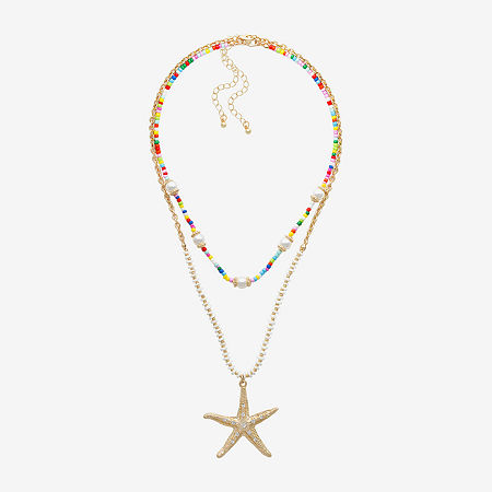 Click here for Bijoux Bar Gold Tone Starfish Womens 2-pc. Necklac... prices