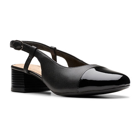 Clarks Collection Womens Marilyn Rose Buckle Shoes - Black Combi Leather