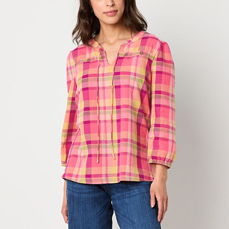 Click here for St. Johns Bay Womens V Neck Long Sleeve Blouse  X-... prices