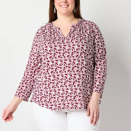 Click here for Liz Claiborne Womens Plus Split Crew Neck 3/4 Slee... prices