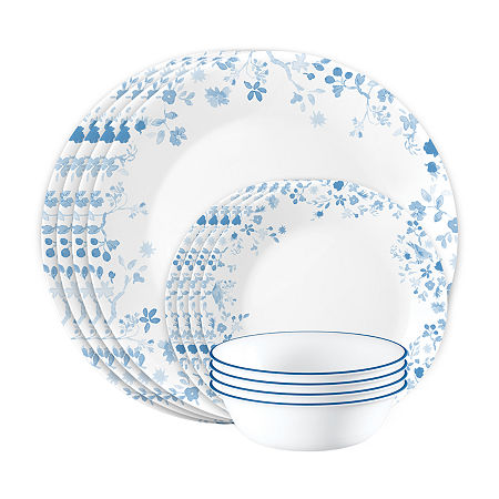 Corelle Garden Song 12-pc. Glass Dinnerware Set  One Size  White