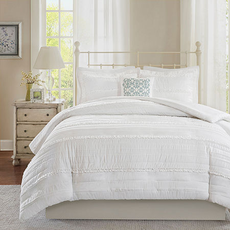 Madison Park Celeste 4-Pc. Duvet Cover Set  Full/Queen - White