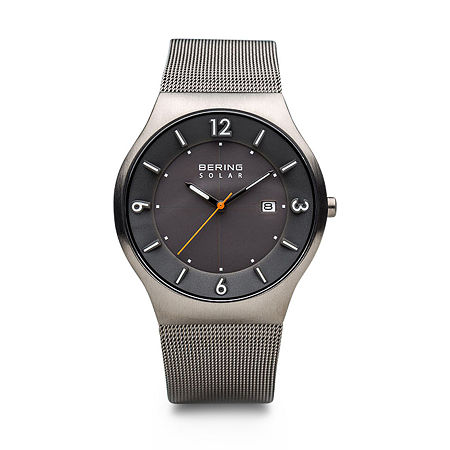 Click here for Bering Solar Mens Gray Mesh Bracelet Watch-14440-0... prices