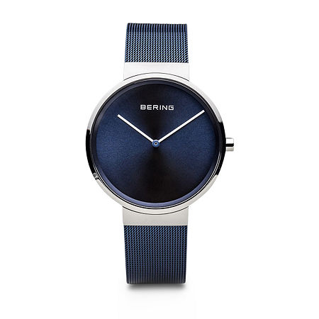 Bering Mens Blue Mesh Bracelet Watch-14539-307  One Size
