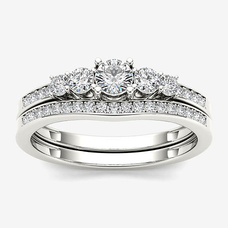 Click here for 1/2 CT.T.W. Natural Diamond 14K White Gold Bridal... prices