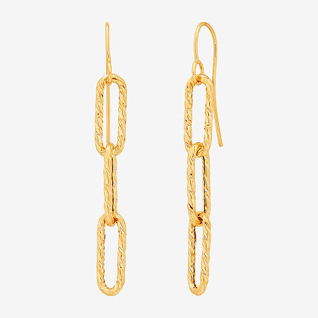 Click here for Made in Italy Womens 14K Gold Paperclip Drop Earri... prices