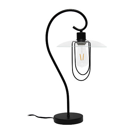 Lalia Home Modern Metal Scroll Table Lamp - Black