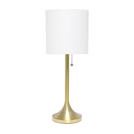 Simple Designs Tapered Table Lamp - Gold-Tone  White