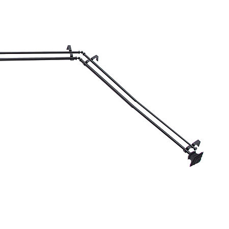 Kenney Mission 3/4 Decorative Bay Window Double Curtain Rod - Black