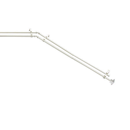Kenney Mission 3/4 Decorative Bay Window Double Curtain Rod - Brushed nickel