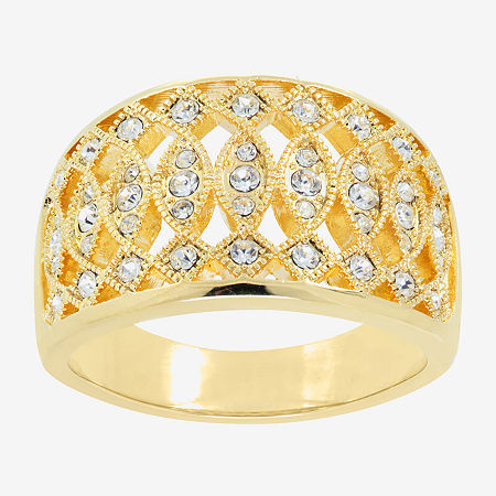 Click here for Sparkle Allure Fretwork Womens 4.5MM Crystal 14K G... prices
