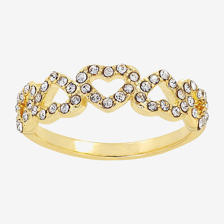 Click here for Sparkle Allure Womens 2MM Crystal 14K Gold Over Br... prices