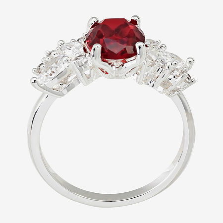 Click here for Sparkle Allure Cluster Side Stone Womens Red Cryst... prices