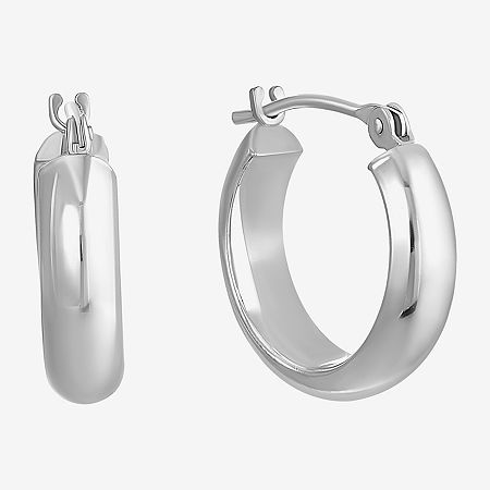 Click here for 14K White Gold Hoop Earrings  One Size prices