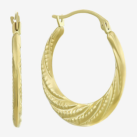 Click here for Womens 14K Gold 24mm Round Hoop Earrings  One Size prices