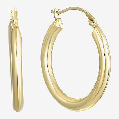Click here for 14K Gold Round Polished 21mm Hoop Earrings  One Si... prices