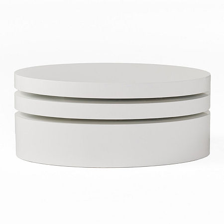 Click here for Oval Rotatable Coffee Table  One Size  White prices
