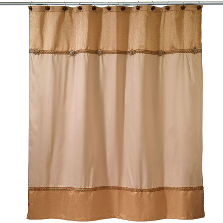 Avanti Braided Medallion Colorblocked Shower Curtain  72 x 72 - Gold