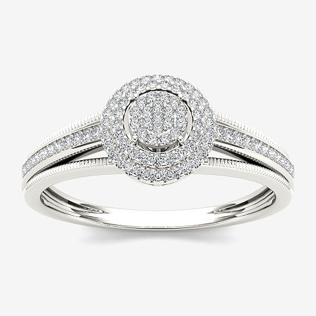 Click here for 1/5 CT.T.W. Natural Diamond 10K White Gold Engagem... prices