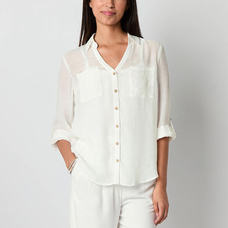 Click here for by&by Womens Long Sleeve Cuffed Sleeve Regular Fit... prices