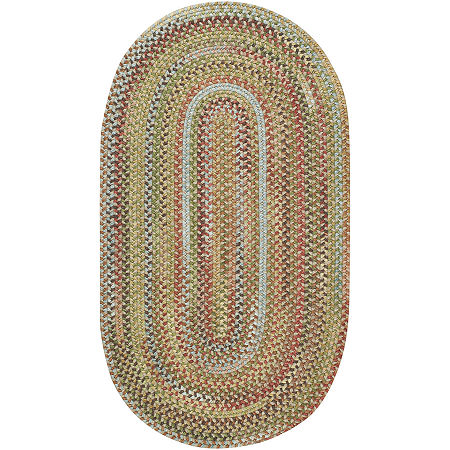 Capel American Traditions Braided Wool Indoor Oval Area Rug  One Size  Yellow