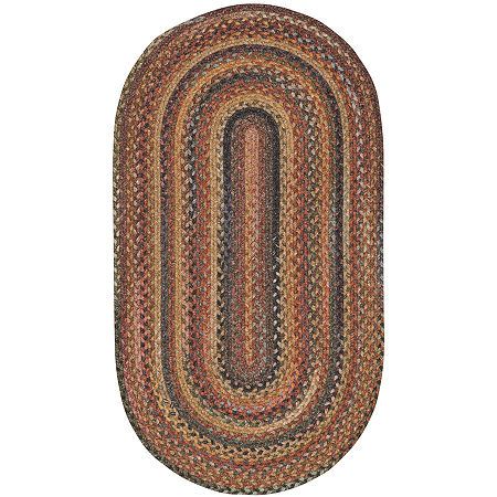 Capel American Traditions Braided Wool Indoor Oval Area Rug  One Size  Brown