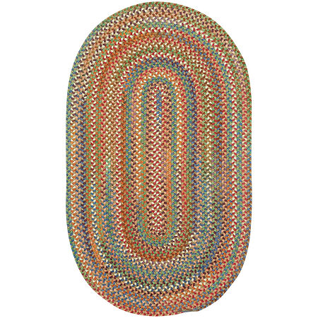 Capel American Traditions Braided Wool Indoor Oval Area Rug  One Size  Yellow