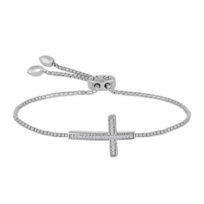 Rhythm and Muse Diamond Accent Sterling Silver Cross Bracelet - JCPenney