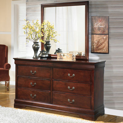 Signature Design by Ashley® Ramsay Dresser and Mirror Set, Color: Dark ...