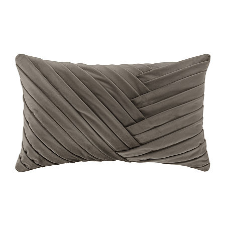 J Queen New York Cracked Ice Boudoir Decorative Pillow  12 x 21 - Taupe