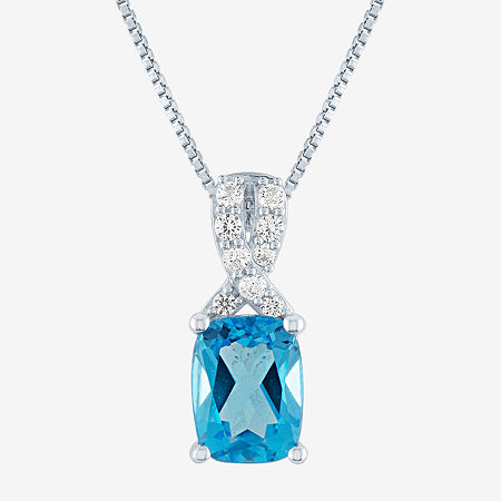 Click here for Womens Genuine Blue Topaz Sterling Silver 18 Inch... prices