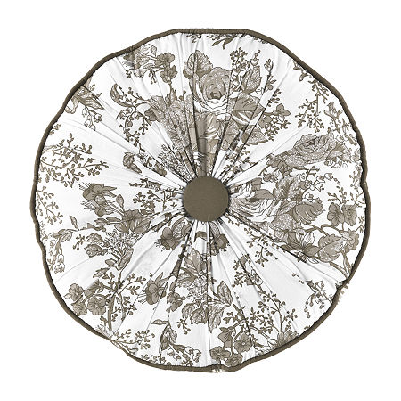 Click here for Laurel Manor Toile Garden Round Throw Pillow  One... prices