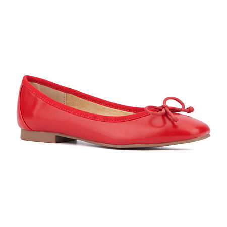 Click here for Womens Paulina- Square Toe Ballet Flats - Red prices