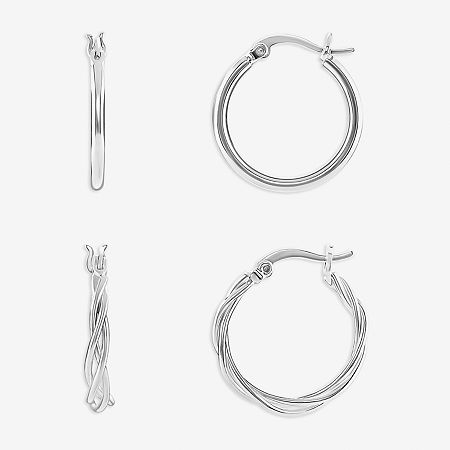 Click here for Silver Reflections Womens 2 Pair Earring Set  One... prices