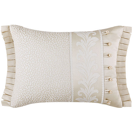 J Queen New York Marquis Boudoir Decorative Pillow  20 x 15 - Cream