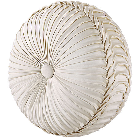 J Queen New York Marquis Tufted Decorative Pillow  15 Round - Cream
