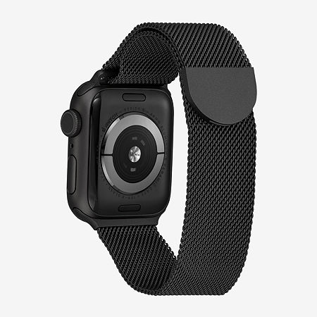 WITHit Black Stainless Steel Mesh Band designed for Apple Watch 42mm (Series 1-3 only) & 44/45/46/49mm (Ultra & Ultra 2) - Black