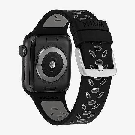 WITHit Black and Grey Silicone Sport Band designed for Apple Watch 42mm (Series 10) & 38/40/41mm - Black  Gray