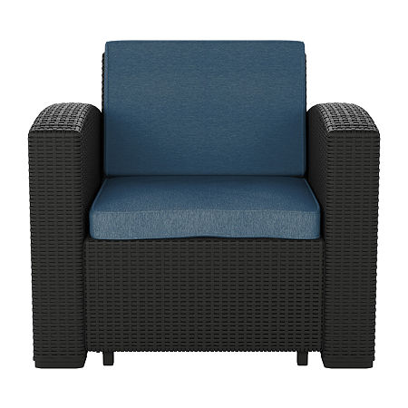 Click here for Patio Accent Chair with Cushions  One Size  Black prices