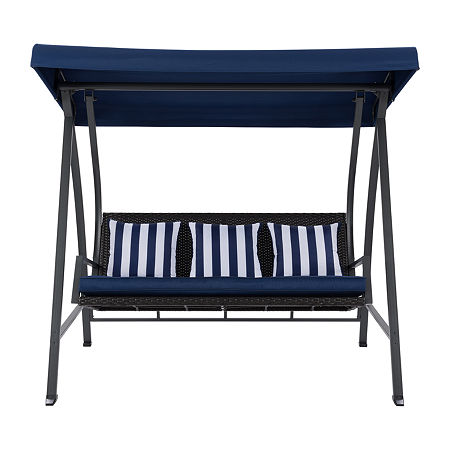 Click here for Patio Swing with Canopy and Cushions  One Size  Bl... prices