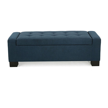Click here for Guernsey Tufted Upholstered Ottoman  One Size  Blu... prices