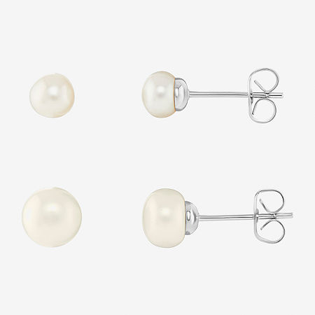 Click here for Silver Reflections Womens 2 Pair Earring Set  One... prices