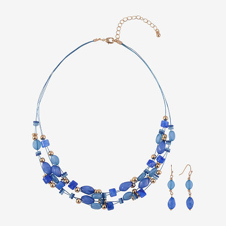 Click here for Mixit Beaded Necklace And Drop Earring Womens 2-pc... prices