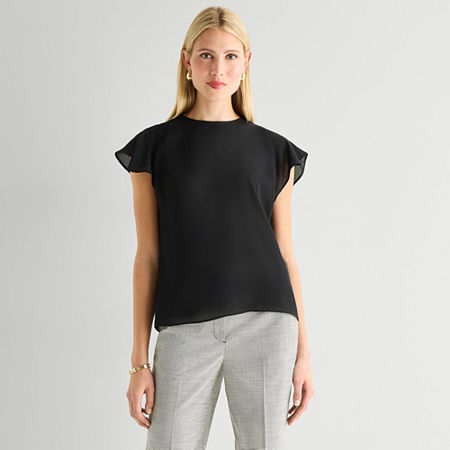 Click here for Worthington Womens Petite Crew Neck Short Sleeve B... prices