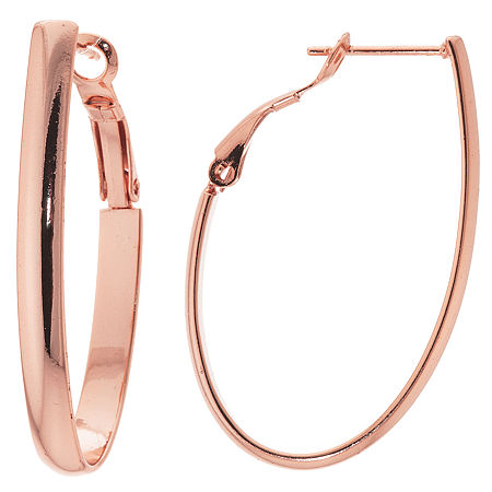 Click here for Silver Reflections 24K Rose Gold Over Brass Oval H... prices
