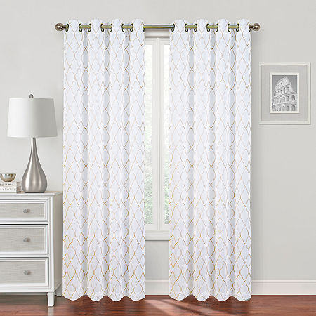 Click here for Regal Home Bayview Grommet Top Embroidered Sheer S... prices